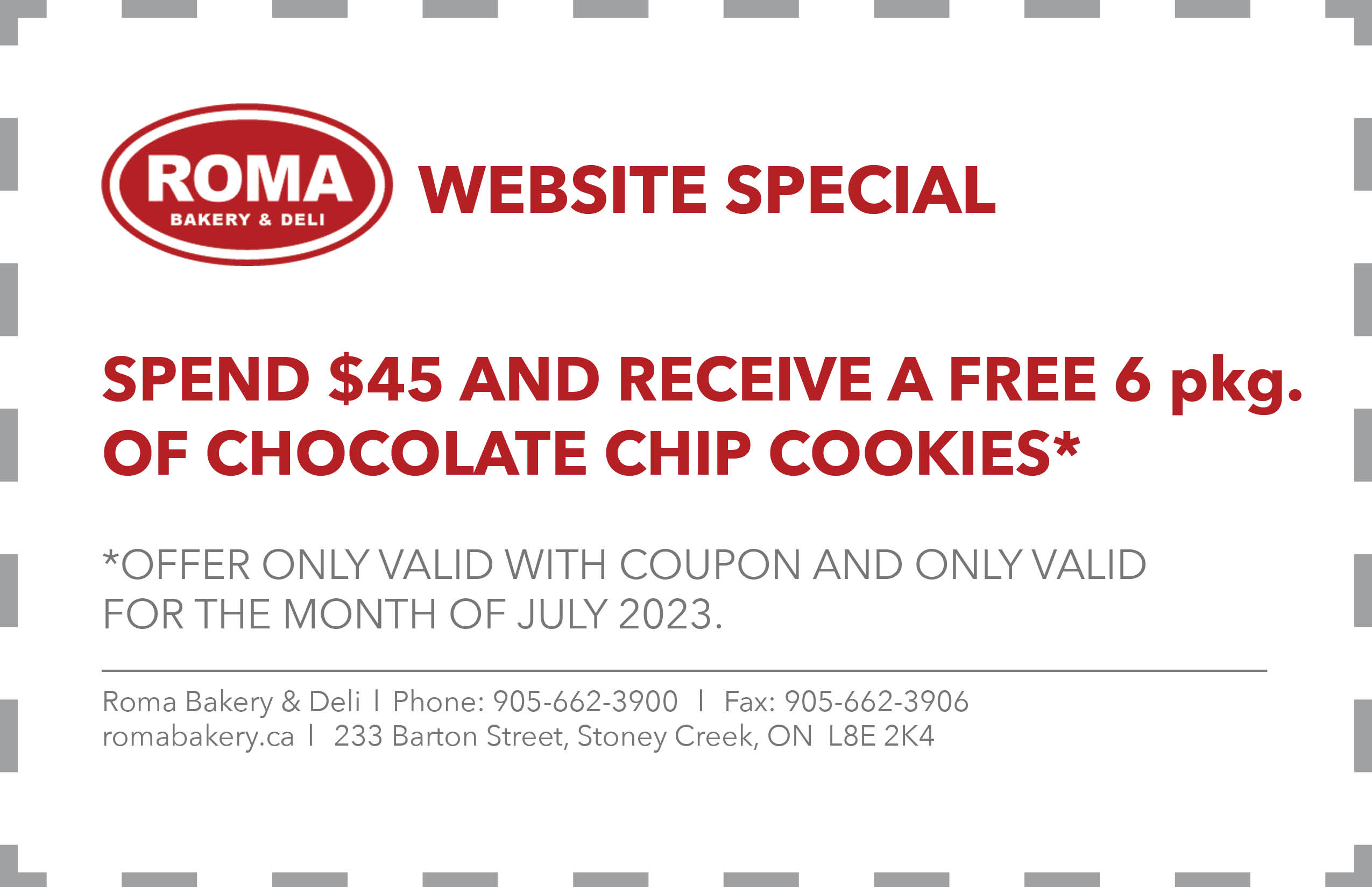 SPECIALS - Roma Bakery